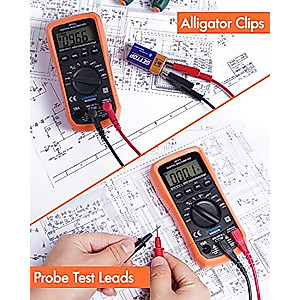 Crenova MS8233D Digital Multimeter 6000 Count Auto-Ranging DC AC Voltmeter Ohm Volt Amp Tester for Voltage Current Resistance Capacitance Continuity Diode Duty-Cycle Frequency NCV Live Wire Test