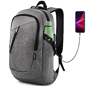 Laptop Travel Backpack - Adjustable Shoulder Straps, Zippered Compartments with Side Pockets for Water Bottle or Umbrella. Headset and USB Charging Port. Perfect for School, Business or Traveling.
