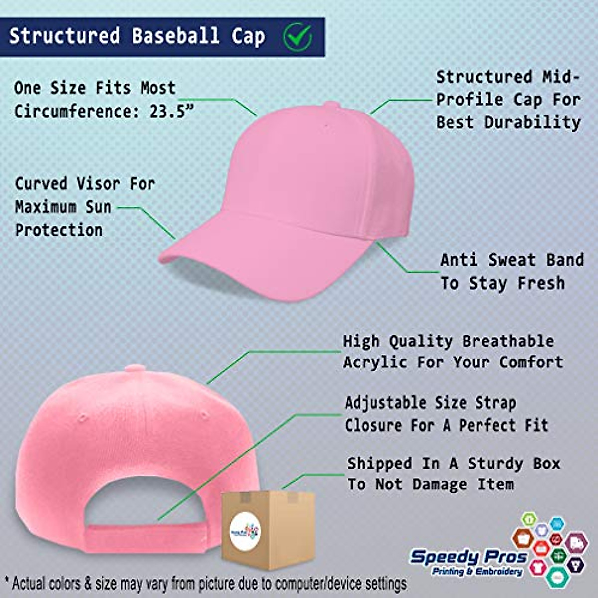 Speedy Pros Baseball Cap I'd Rather Be Ghost Hunting Embroidery Holidays and Occasions Halloween Acrylic Hats for Men & Women Strap Closure Soft Pink