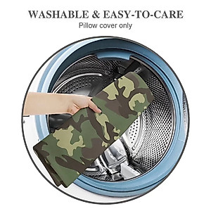 Camouflage Body Pillow Cover Military Army Green Camo Hunting Forest Long Pillow Case Protector with Zipper Decorative Soft Large Pillow Cases Covers Cushion for Bedding,Couch,Sofa,Home Gift 20"x54"