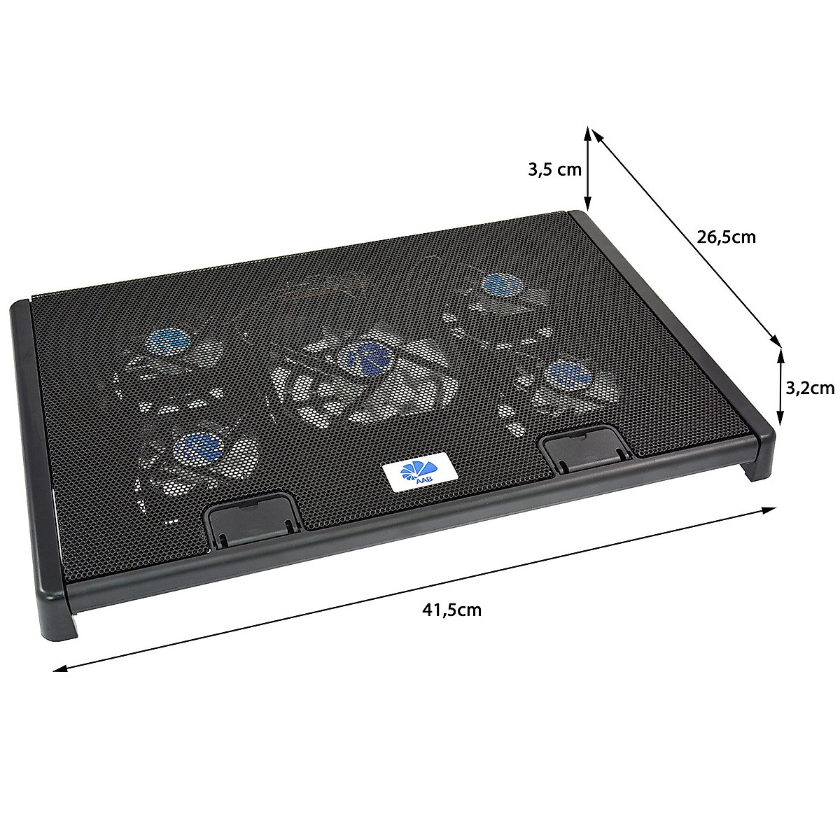 AABCOOLING NC81 - Laptop Cooling Tray with 5 Fans and Blue Backlight, Laptop Fan Cooler, Laptop Lap Fan, Gaming Laptop Cooling, Laptop Knee Stand