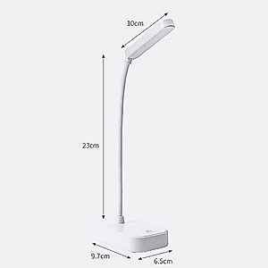 Battery powered desk lamp,White desk lamp with usb charging port,Small table cordless lamp,Desk lamps for home office,Mini portable light,Suitable for children at home to study and reading books