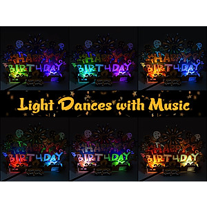 BYKOOO Birthday Card | Musical Pop Up Birthday Cards w Light | LED Light & Play Happy Birthday Music Pop Up Card | Greeting Cards Gifts Birthday Gift for Him or Her | Black Gold (Music & Lighting)