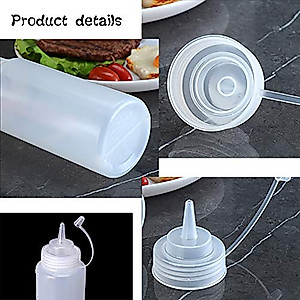 Zddaoole 4 Pack 32oz Plastic Squeeze Bottles,1000ml Condiment Squeeze Bottles with Twist On Cap Lids,Perfect for Ketchup, BBQ, Sauces, Syrup, Condiments, Dressings, Arts and Crafts