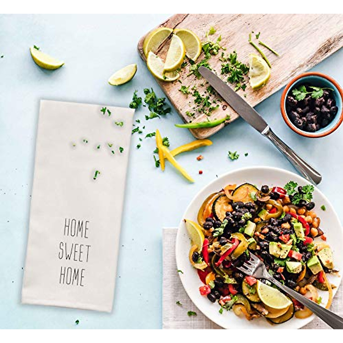 100% Polyester Kitchen Towels Set of 2 - Dish Towels 18" X 28" (Home Sweet Home and Bless This Home)