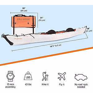 Oru Kayak Foldable Kayak Haven TT | for 1 or 2 People - Stable, Durable, Lightweight - Lake and River Kayaks - Beginner, Intermediate - Size (Unfolded): 16'1" x 33", Weight: 41 Lbs