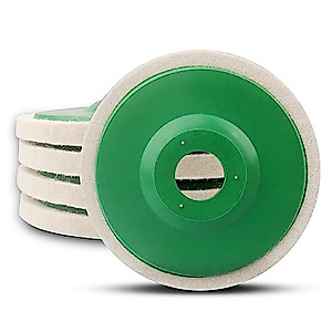 ATOPLEE Wool Polishing Wheel Disc,5pcs 4-1/2" x 7/8" Arbor Buffing Wheel for 4.5 Inch Angle Grinder,Wool Felt Polishing Wheel for Metal,Marble,Wood（Hole Diameter:22mm,Thickness:12mm）