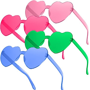 RTBOFY Heart Sunglasses, Heart Shaped Sunglasses with Transparent Candy Color for Women Party Favor