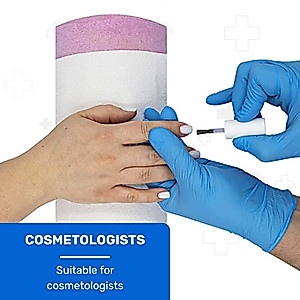 Well Before Exam Vinyl Gloves 4mil Nitrile Blend 5.2g - Nitrile Gloves Latex Free & Powder Free (MEDIUM)