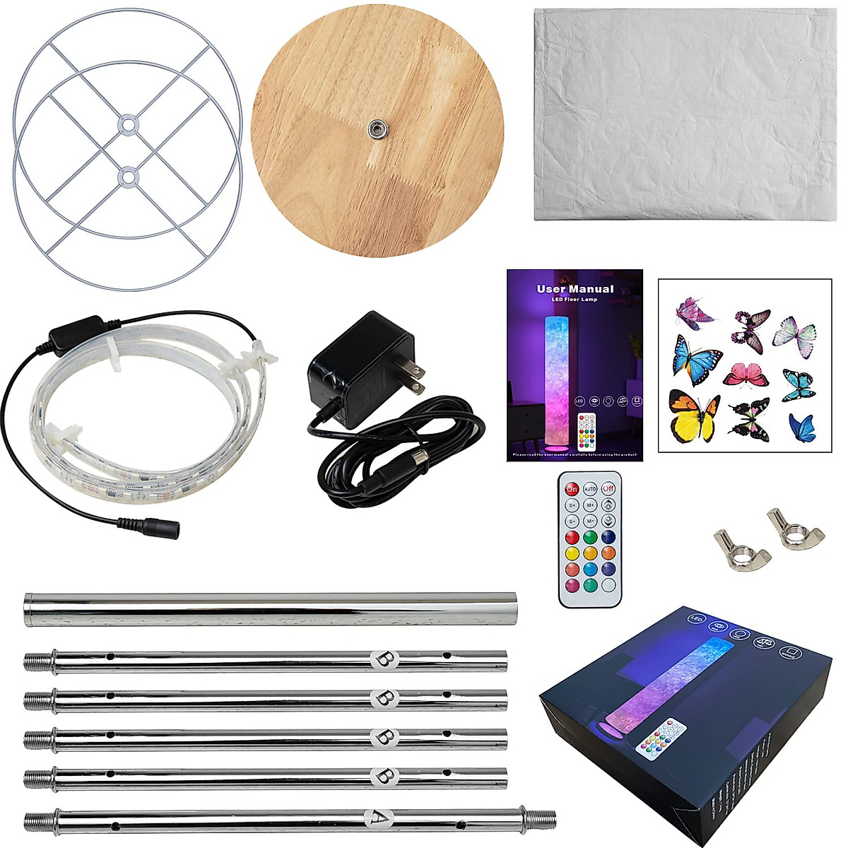 YIEONSHION Soft Light Floor Lamp, 60" Simple Design Morden Slim Warm Light 3000K LED Tyvek Fabric Shade Standing Lamp for Living Room Bedroom Game Room (L/60inch, RGB Remote)