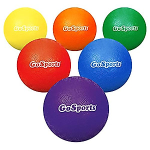 GoSports 5 Inch Inflatable No Sting Dodgeball 6 Pack Includes Ball Pump & Mesh Bag