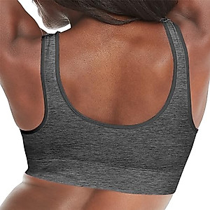 Hanes Women's Cozy Seamless Wire-Free Bra, Gravel Grey Heather, X-Large