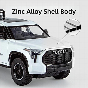 VIOLK 1/24 Suitable for Toyota Tundra TRD Model Pickup Truck Off-Road die-cast Alloy Miniature Toy car Pull-Back Sound and Light Series Men's Gift (Color : Red)