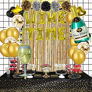 Wine Party Decorations, Wine Time Balloons Banner Wine Glass and Champagne Foil Balloons For Wine Tasting Party Wine Birthday Party, Bridal Shower Hen Night Girls Night Decorations Set