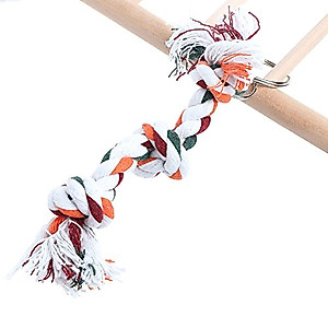 Parrot Wooden Bird Swing Parakeet Cage Hammock Hanging Toy for Small Parakeets Cockatiels Conures Macaws Parrots Love Birds Finches