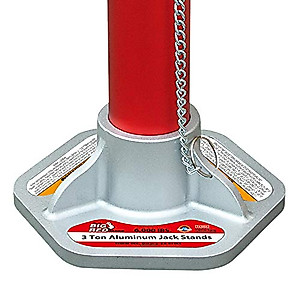 BIG RED T43004 Torin Aluminum Jack Stands with Locking Support Pins: 3 Ton (6,000 lb) Capacity, Red/Silver, 1 Pair