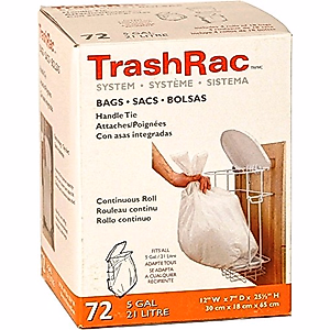Trashrac 5 gal. Trash Bags Handle Tie - 72 Count (Pack of 2)