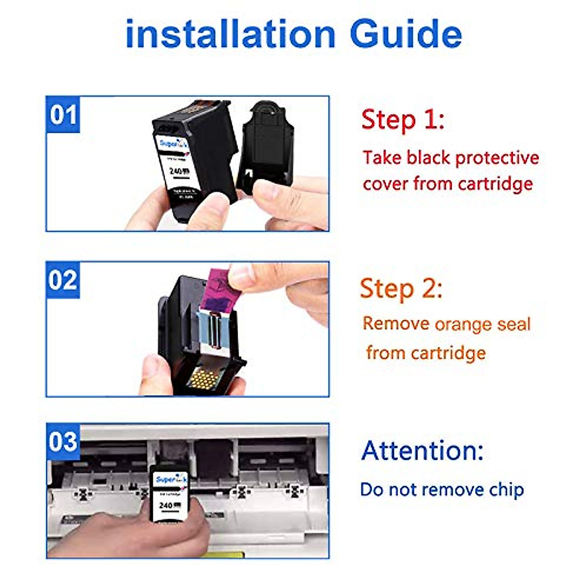 SuperInk Remanufactured PG-240XL 240 XL CL-241XL 241 XL Ink Cartridges Combo Pack Compatible for Canon PIXMA MG3620 TS5120 MX472 MX452 MG3522 MG2120 MG3520 MG3220 (1 Black 1 Tri-Color)