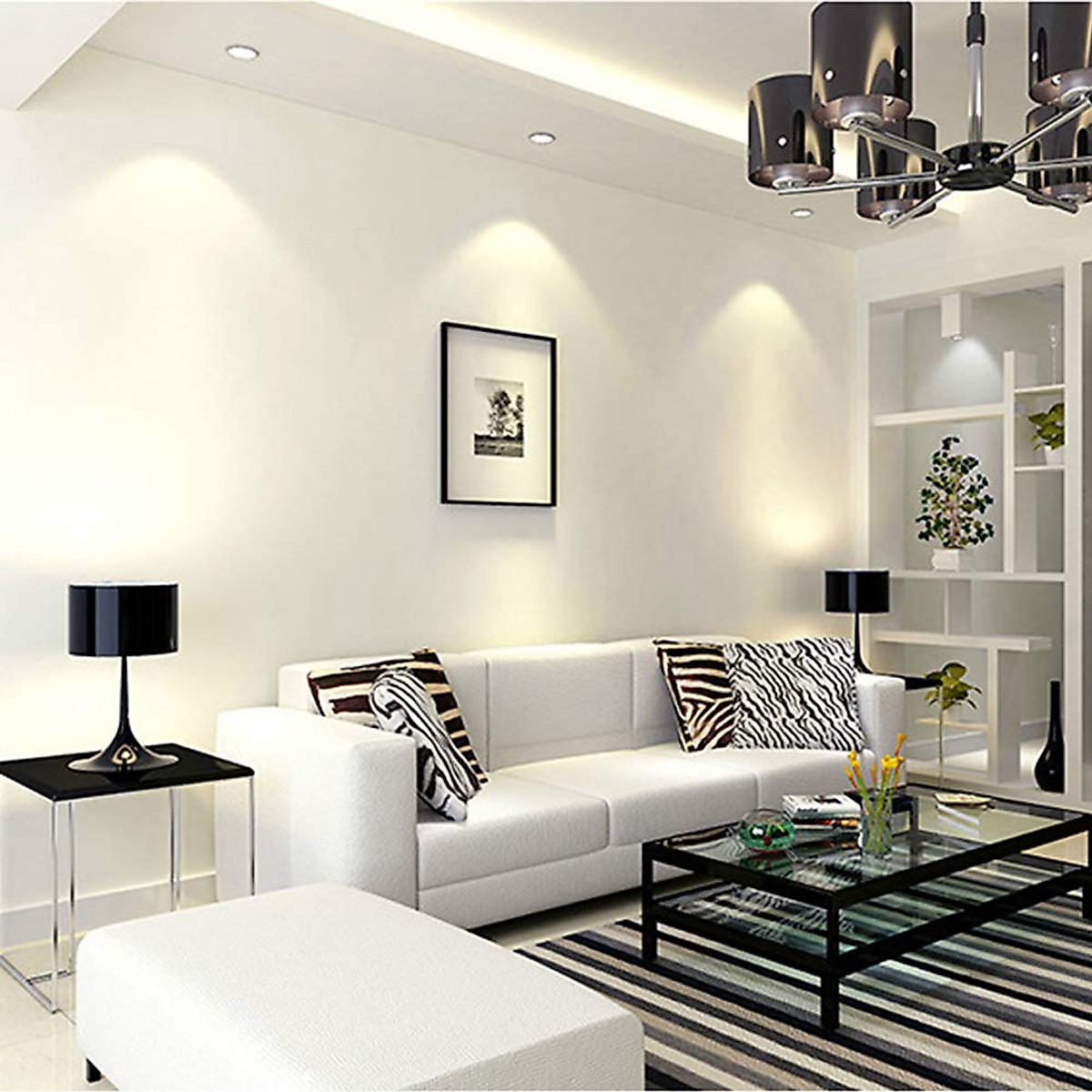 YIZUNNU Self Adhesive Contact Paper Wallpaper Furniture Film Sticker Kitchen Bedroom Wall Home Decoration,Matte White,24x118 Inch