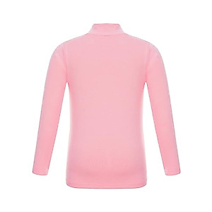 Xnihocha Kids Boys Girls Turtleneck Long Sleeve T-Shirt Thermal Underwear Tops Tee Undershirt Pink 9-10 Years