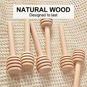Zazolyne 8PCS Honey Dipper 3inch,Mini Honey Stick,Wood Honey Comb Stirrers Small for Jar
