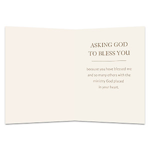 Simply Uncaged Christian Gifts Ministry Appreciation 5x7Inch Card for Pastor, Minister, Church Staff, Volunteers, Ministry Appreciation Gift Card for Ministers (Single Card)