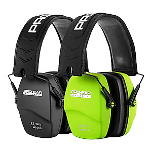 PROHEAR 016 Shooting Ear Protection Earmuffs 2 Pack, NRR 26dB for Gun Range, Hunting -Black and Fruit Green