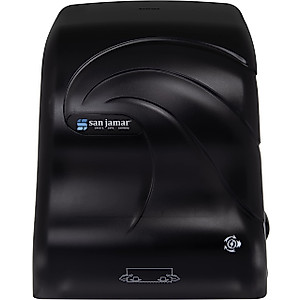 San Jamar Oceans Mechanical Towel Dispenser with Wall Mount for Public Restrooms, No Batteries Required, Translucent Black Impact-Resistant lastic