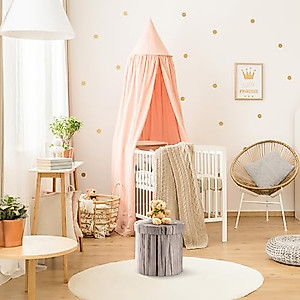 Sorbus Tree Stump Stool, Storage Ottoman 15 Inch Fake Tree Stumps Log Stool Storage, Artificial Tree Trunk, Perfect Footstool Kids Toy Chest, Rustic Log Cabin Decor Bench, Pedestal - Light Gray