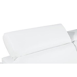 Blackjack Furniture Soren 3 Piece Leather Upholstered Adjustable Headrests, Solid Brazilian Wood Frame and High Density Foam Cushioning, Sofa and Loveseat, White