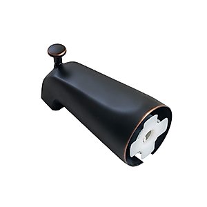 SENTO Slip On Oil Bronze Universal Bathroom Tub Spout with Diverter, Durable Heavy Duty Metal Bathtub Faucet with Shower Diverter - 4 Inches 1/2" Copper Pipe, Oil-Rubbed Bronze
