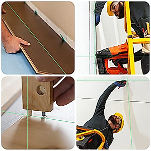 Laser Level, Line Laser Level Tool, 50FT/15m Green Self Leveling Cross Line Laser Level for Indoor Outdoor Construction Picture Hanging Home Renovation, 3 AA Batteries Included (Orange)