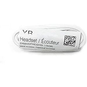 SAMSUNG Headphones 3.5mm Stereo Earphones with Remote and Mic - Original OEM - Non-Retail Packaging with Pouch - White