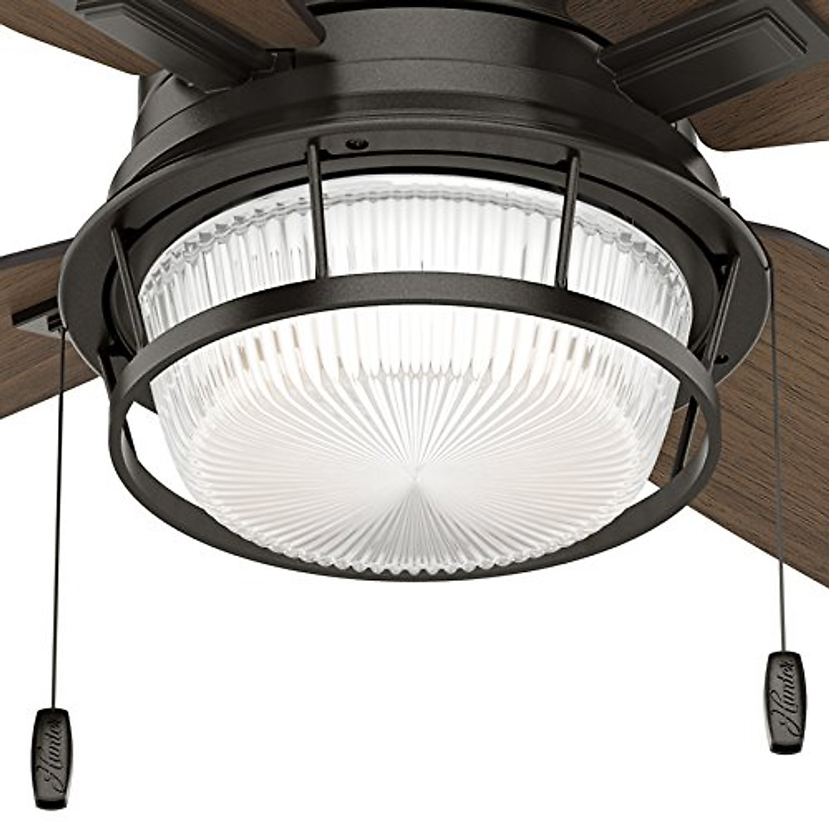 Hunter 52 inch. Outdoor Ceiling Fan in Noble Bronze with LED Light kit (Renewed)