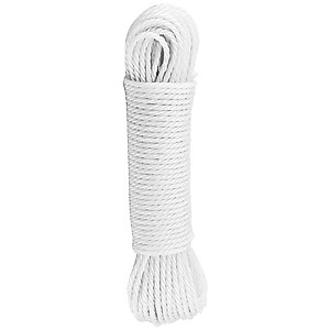 Clotheslines, 65.6 Ft Clothesline Long Clothes Line, Nylon Clothesline Rope Laundry Line Rope Craft Drying Rope for Camping Travel Home Use DIY Rope Laundry Line Dryer Rope (White)