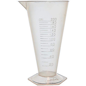 Conical Measuring Cup Set, 5 Sizes - 12, 25, 50, 125, and 200ml, Polypropylene, Hexagonal Base, Karter Scientific