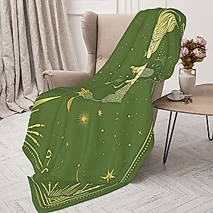 Yatuon Pisces Zodiac Blanket Constellation Flannel Fleece Throw Blanket with Lucky Colors Winter Warm Astrology Gifts Blanket for Home Bed Couch 50"X40"