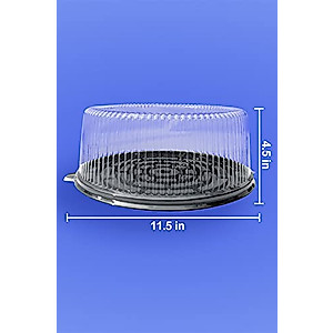 Wow Plastics Inc. 9" Cake Container - 11 1/2" Black Base - 4 1/2" Tall - 50/Case