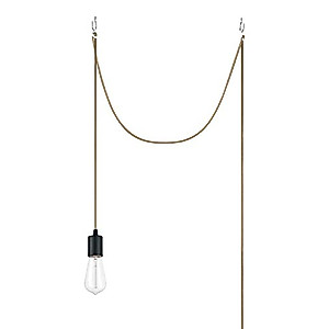 WISBEAM Plug in Pendant Lighting, Hanging Light Kits with ON/Off Switch, 15 Feets Cord, Bulbs Not Included, 1-Pack