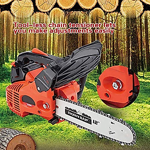 25.4CC Gas Chainsaw, 12" Gasoline Chainsaw Handheld Cordless Petrol Gasoline Chain Saw Wood Cutting Grindling Machine for Cutting Wood with Tool Kit,Garden Farm Home Use,3000r/min