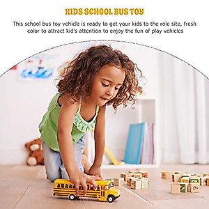 NUOBESTY New York City School Bus Bus Model Toy, Die Cast Pull Back Vehicles Cars 8. 46In Educational Toy for Kids US School Bus Model