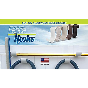 MIDE Products 13SET-T Hooks, Fits 1-1/4 Inch to 1-5/8 inch Fence or Railing, Tan/Beige