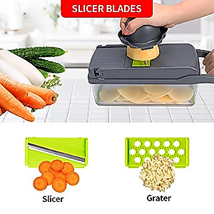 T-GOGO Pro Vegetable Chopper:10-in-1 Mandoline Slicer,Onion Chopper Slicer Dicer,Egg Separator Slicer,Vegetable Chopper Cutter Slicer,Pro Food Chopper Cutter Dicer Slicer with Container for Kitchen
