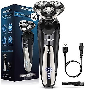 Mens Electric Razor for Men Electric Shavers for Men Electric Razors for Men Face Shaver for Mens Rechargeable Razors for Shaving Electric Cordless Men's Electric Shaver Waterproof Wet Dry by PRITECH