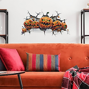 TUOKING Halloween Wall Decals Ghost Pumpkin Wall Stickers Removable Window Murals Peel and Stick Halloween Wall Decoration Party Decor(fun-g16)