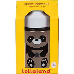Lollaland Panda Bear, 9 ounce, 6 months Plus, Spill and Leak Proof, Bite Proof, Easy Grip, Hard Spout, BPA Free, Dishwasher Safe, Sippy Cup