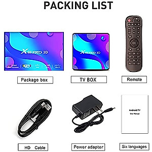 Android 11.0 TV Box X88 Pro 10 Quad Core 2GB RAM 16GB ROM BT4.2 Dual WiFi 2.4G/5.8GHZ YouTube 4K 3D USB 3.0 Smart Home Set Top Box