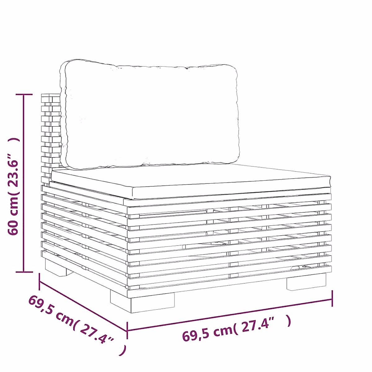 WEHUOSIF 4 Piece Patio Lounge Set with Cushions,Garden Lounge Set,Combination Sofa,Pool Sofa Set,Conversation Sofa,Party Furniture,for Homes,Offices,Living Room,Cafes,Solid Wood Teak
