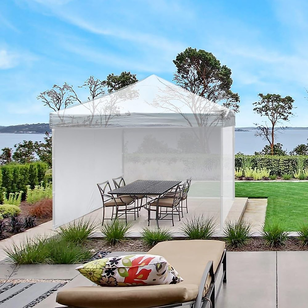 10x10ft EZ Canopy Gazebo Side Wall/White