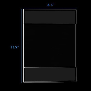 HIIMIEI 12 Pack Clear Acrylic Wall Mount 8.5x11 Sign Holder, Portrait Door Plexiglass Display Sign Holder Adhesive with 3M Tape, Plastic Photo Ads Frames Used in Office Hospital Hotel Store